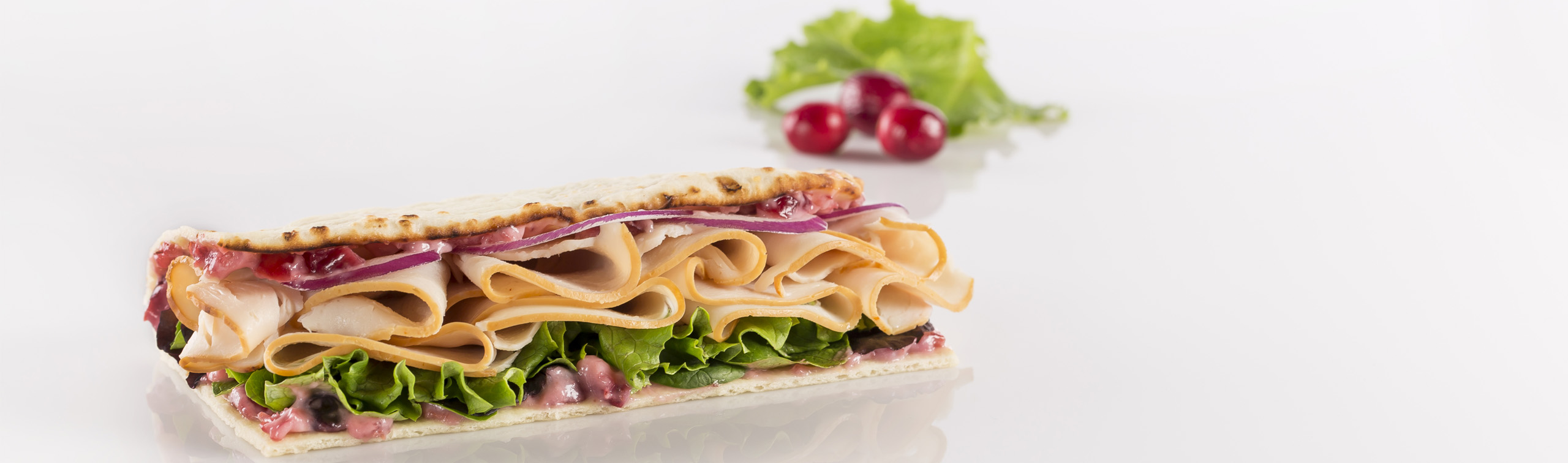 Turkey Flatbread with Cranberry Mayonnaise - Love of Food