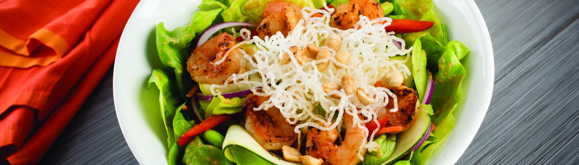 Red Curry Salad with Fire Cracker (Spicy) Shrimp - Love of Food