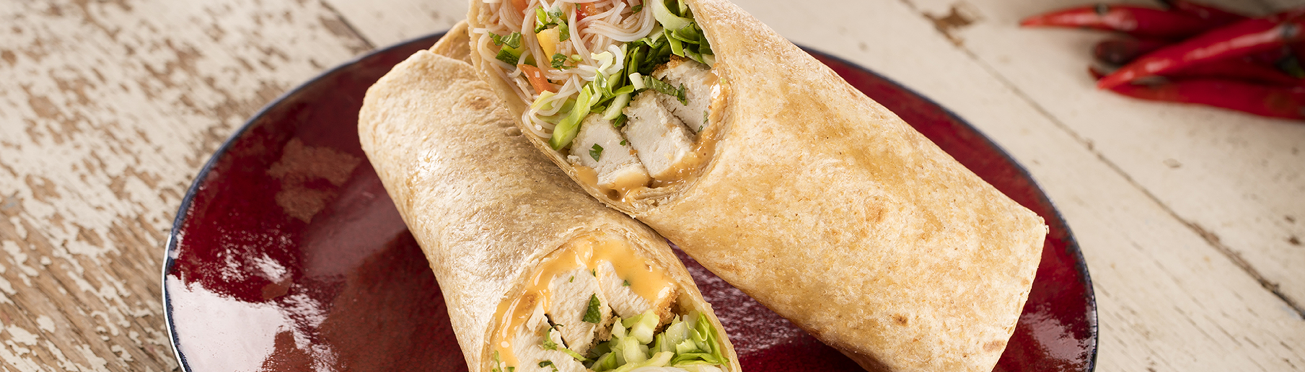 Thai Chicken Rice Noodle Wrap - Love of Food